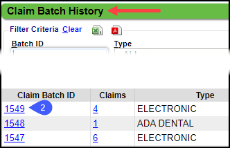 Claim Batch History