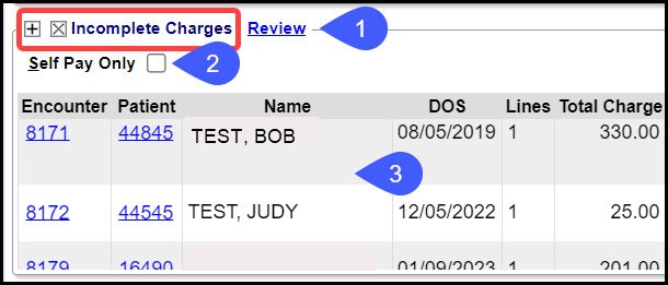 Charges Dashboard