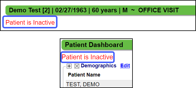 Make a Patient Inactive