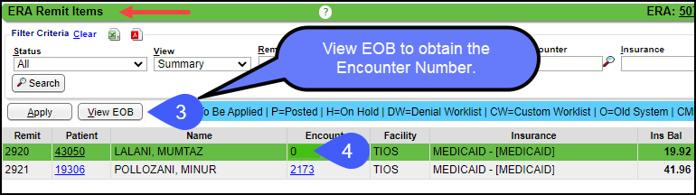 Attach Encounters to an ERA
