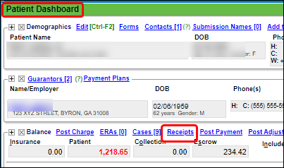 Apply Payments from a Receipt with Escrow Amounts