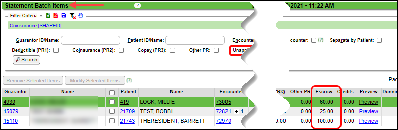 Apply Payments from a Receipt with Escrow Amounts