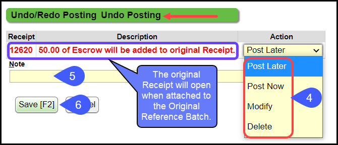 Undo a Posted Payment or an Adjustment