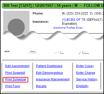 Appointment List Report