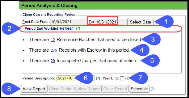 Period-End/Month-End Reports